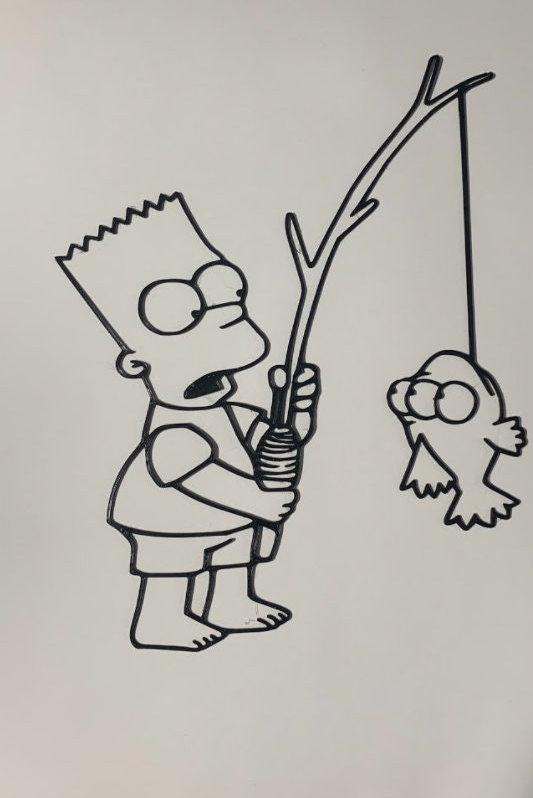 Bart Simpson Wall Art made in U.S.A - Etsy