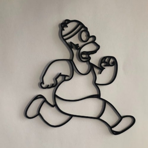 Homer Simpson Running Wall Art made in U.S.A - Etsy