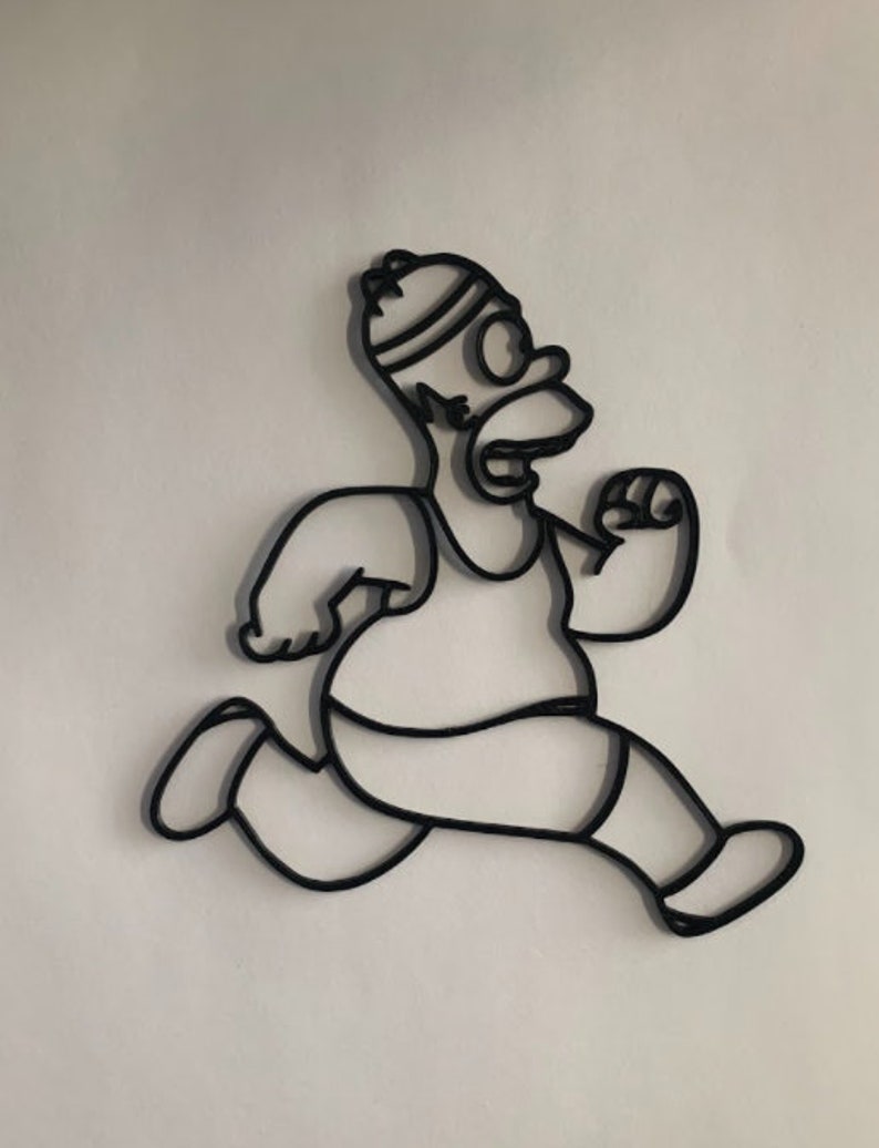 Homer Simpson Running Wall Art made in U.S.A - Etsy