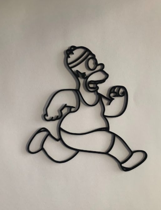 Homer Simpson Running Wall Art made in U.S.A - Etsy