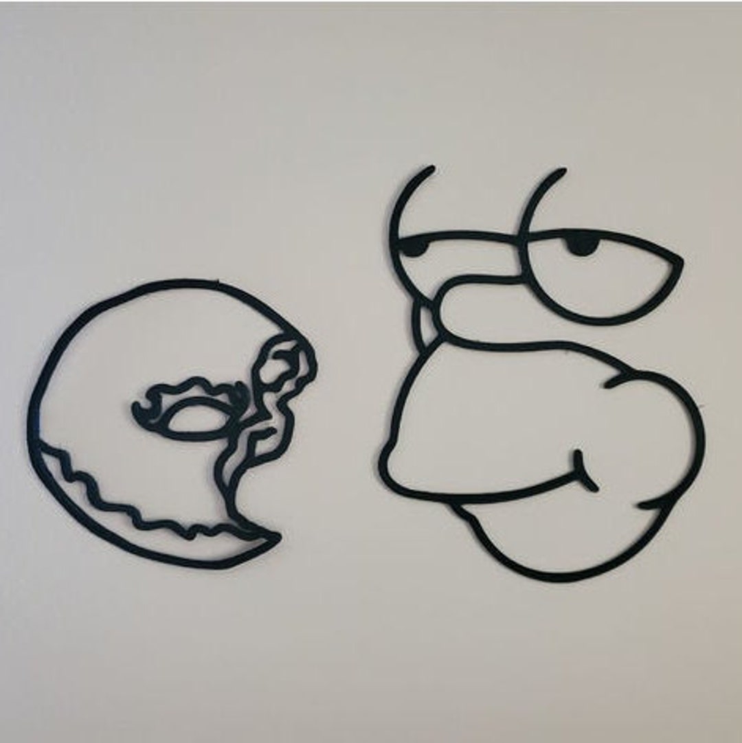 Homer Simpson Wall Art Donut (made in U.s.a)-fun and Unique Home or ...