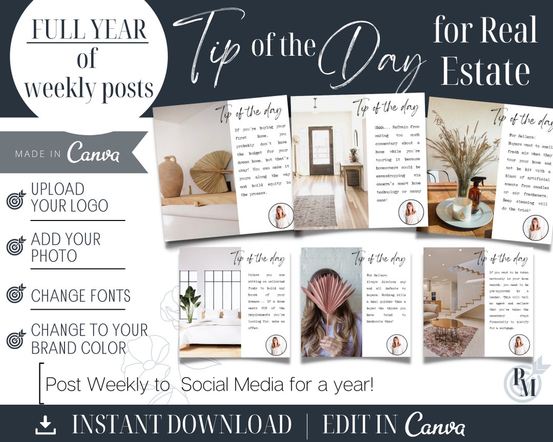 Real Estate Tips for a Year, Tip of the Day Social Posts | Instagram ...