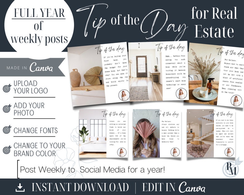 Real Estate Tips for a Year, Tip of the Day Social Posts | Instagram ...