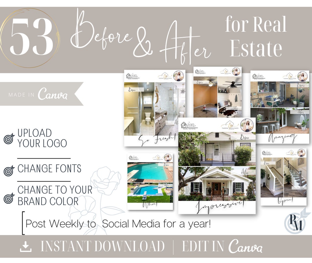 53 Before and After Social Posts for Real Estate | Instagram Real ...