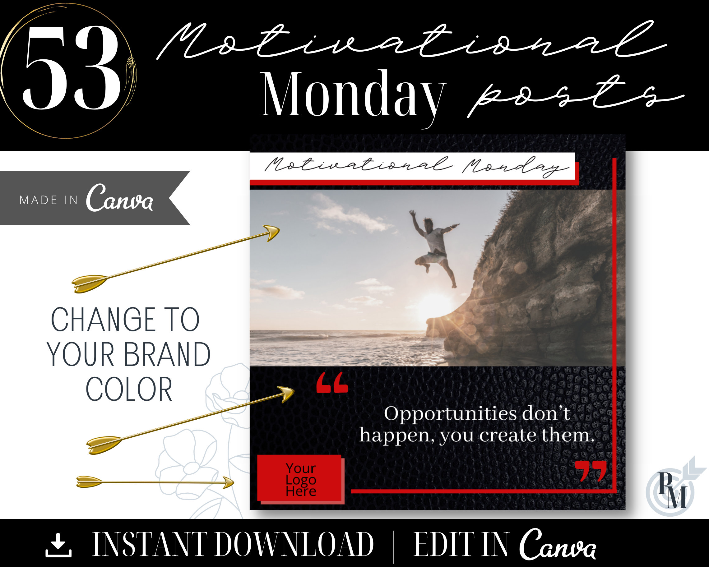 Real Estate Motivational Posts - 53 Weekly Canva Templates (digital ...