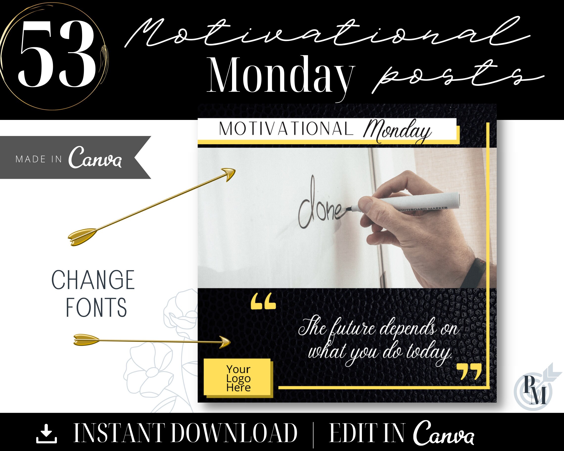Real Estate Motivational Posts - 53 Weekly Canva Templates (digital ...