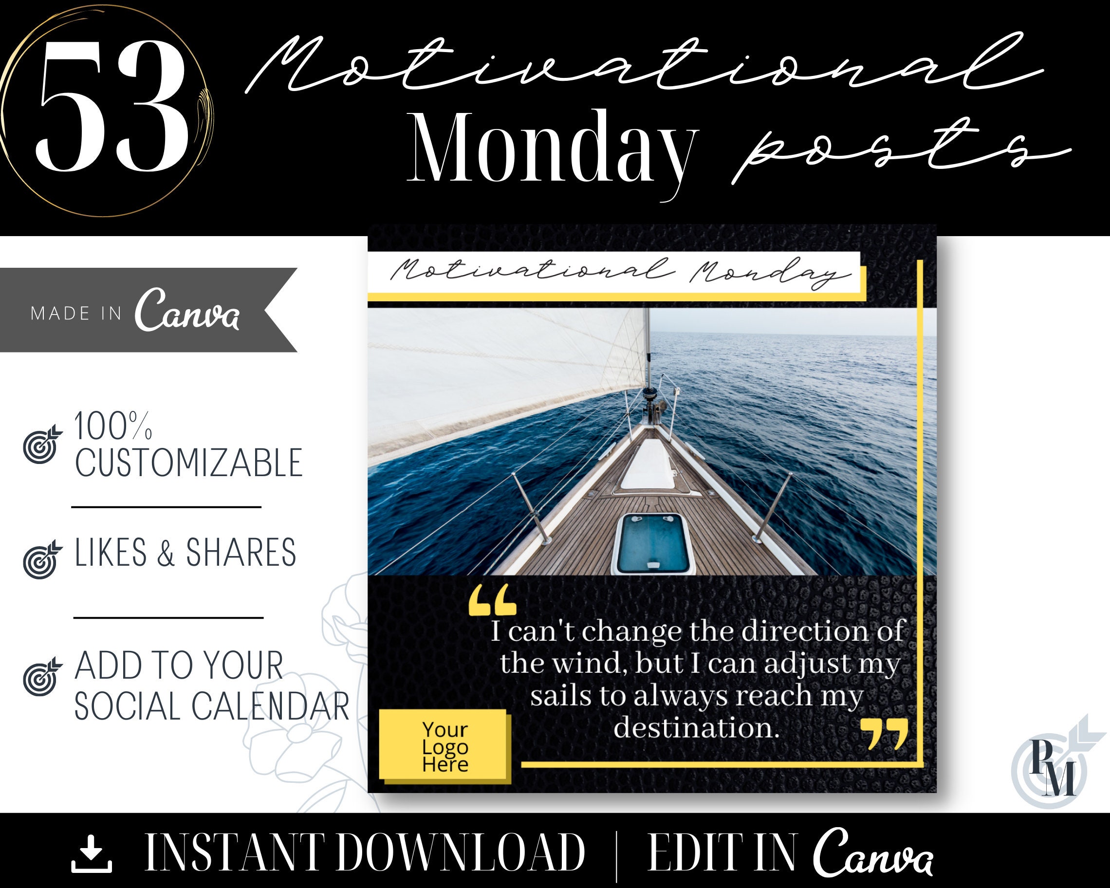 Real Estate Motivational Posts - 53 Weekly Canva Templates (digital ...