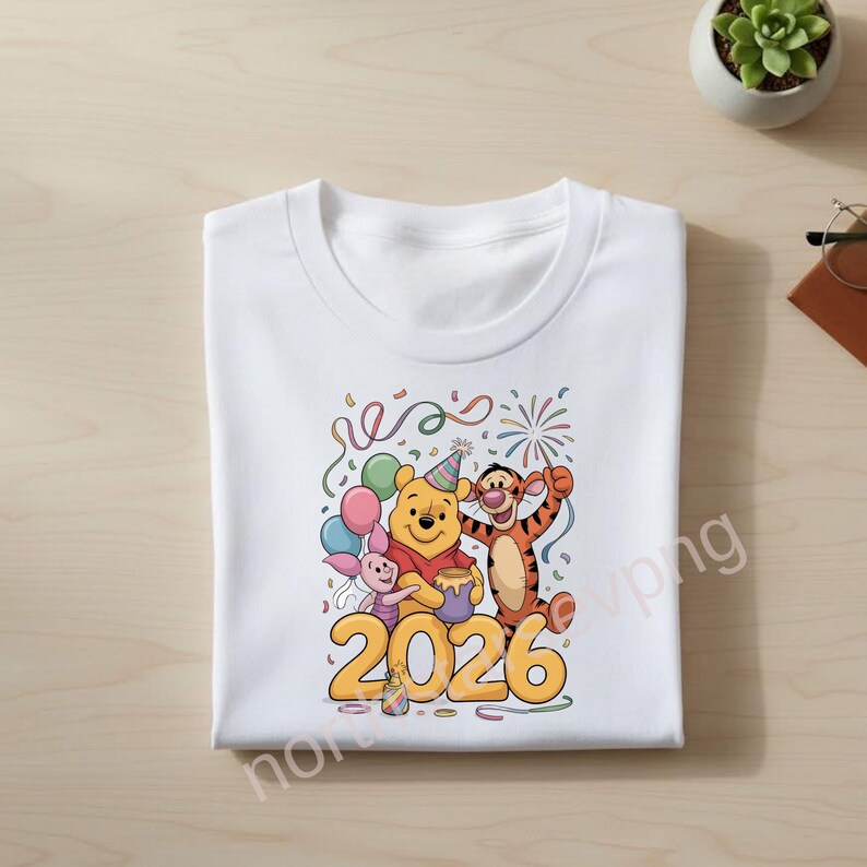 Winnie the Pooh New Year 2026 PNG Clipart (digital Download) - Etsy Canada
