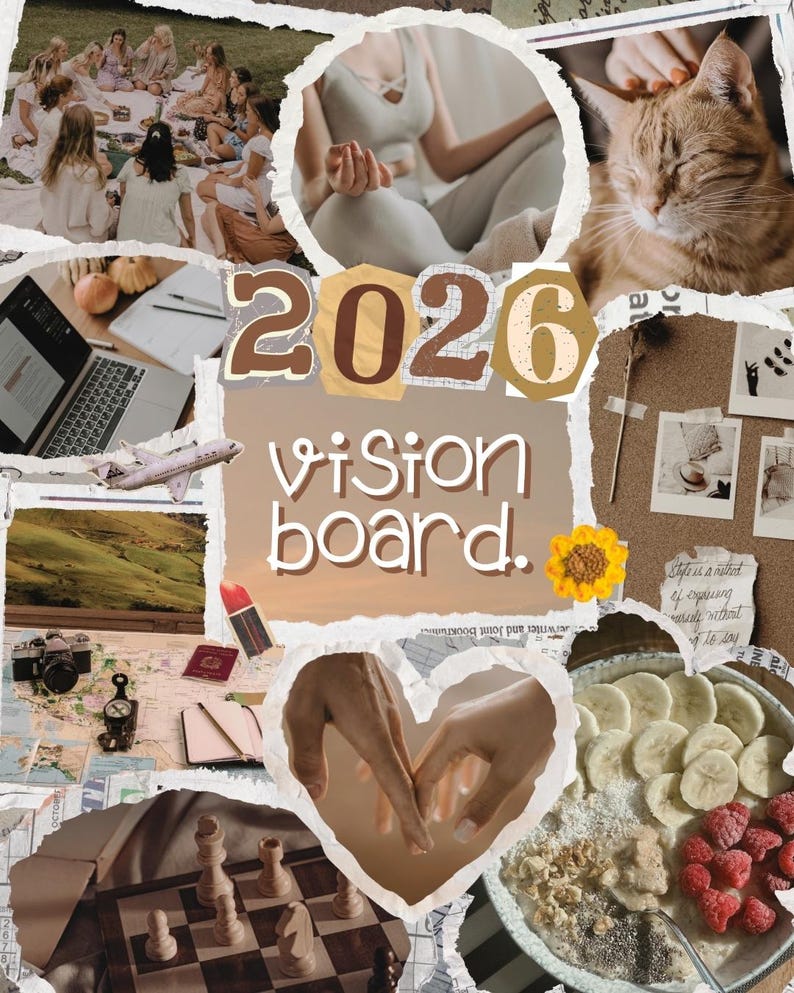 Vision Board Template 2026, Digital Vision Board, 2026 Manifestation ...