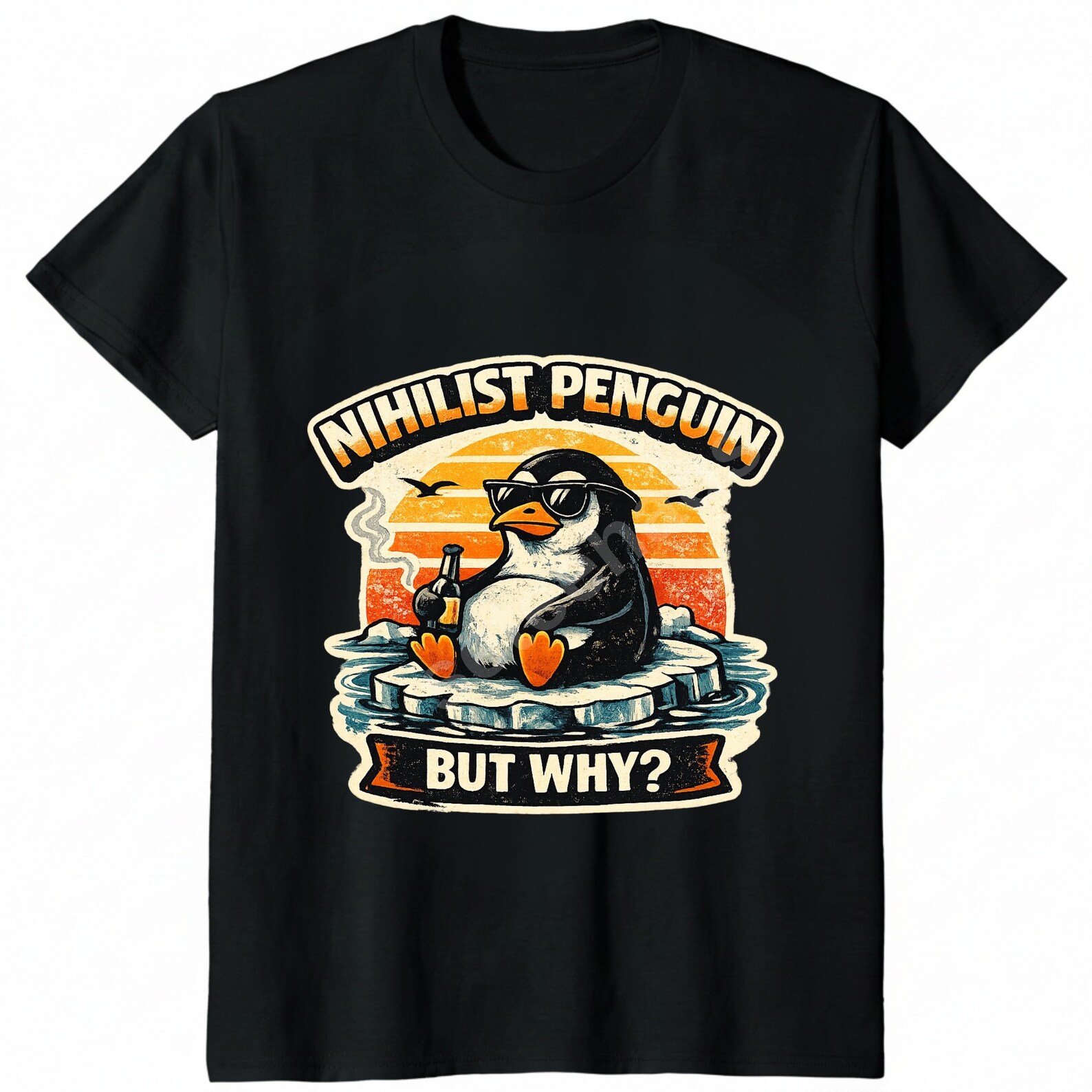 Retro Nihilist Penguin Meme PNG Bundle, Funny Existential Art - Etsy