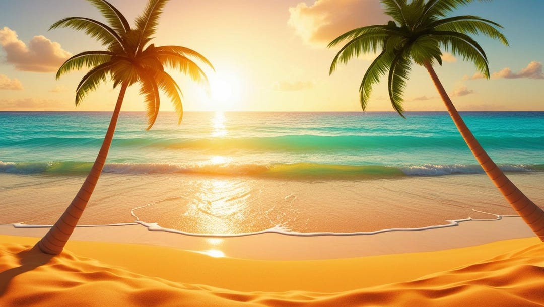 Beautiful Calm Beach Scene - Etsy