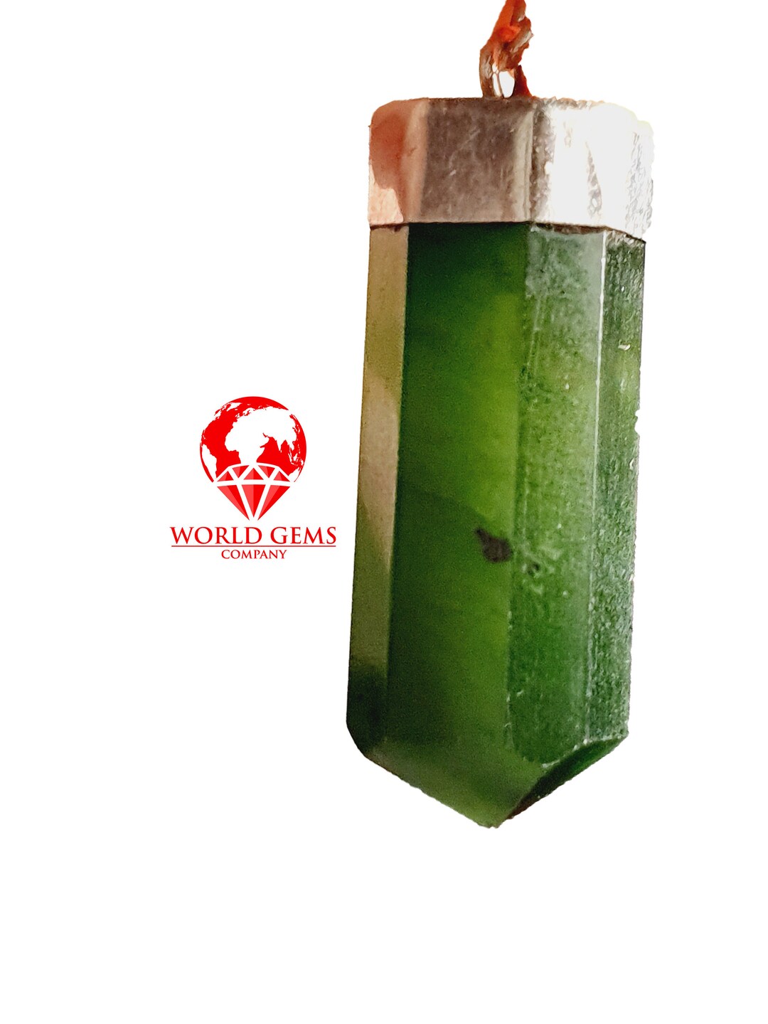 Green Pendant of GROSSULAR HYDRO GARNET From South Africa Polished With ...
