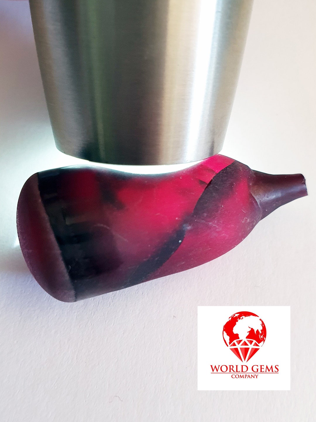 Verneuil Ball: Synthetic Ruby Dim 36x15mm Weight 80cts Verneuil Method ...