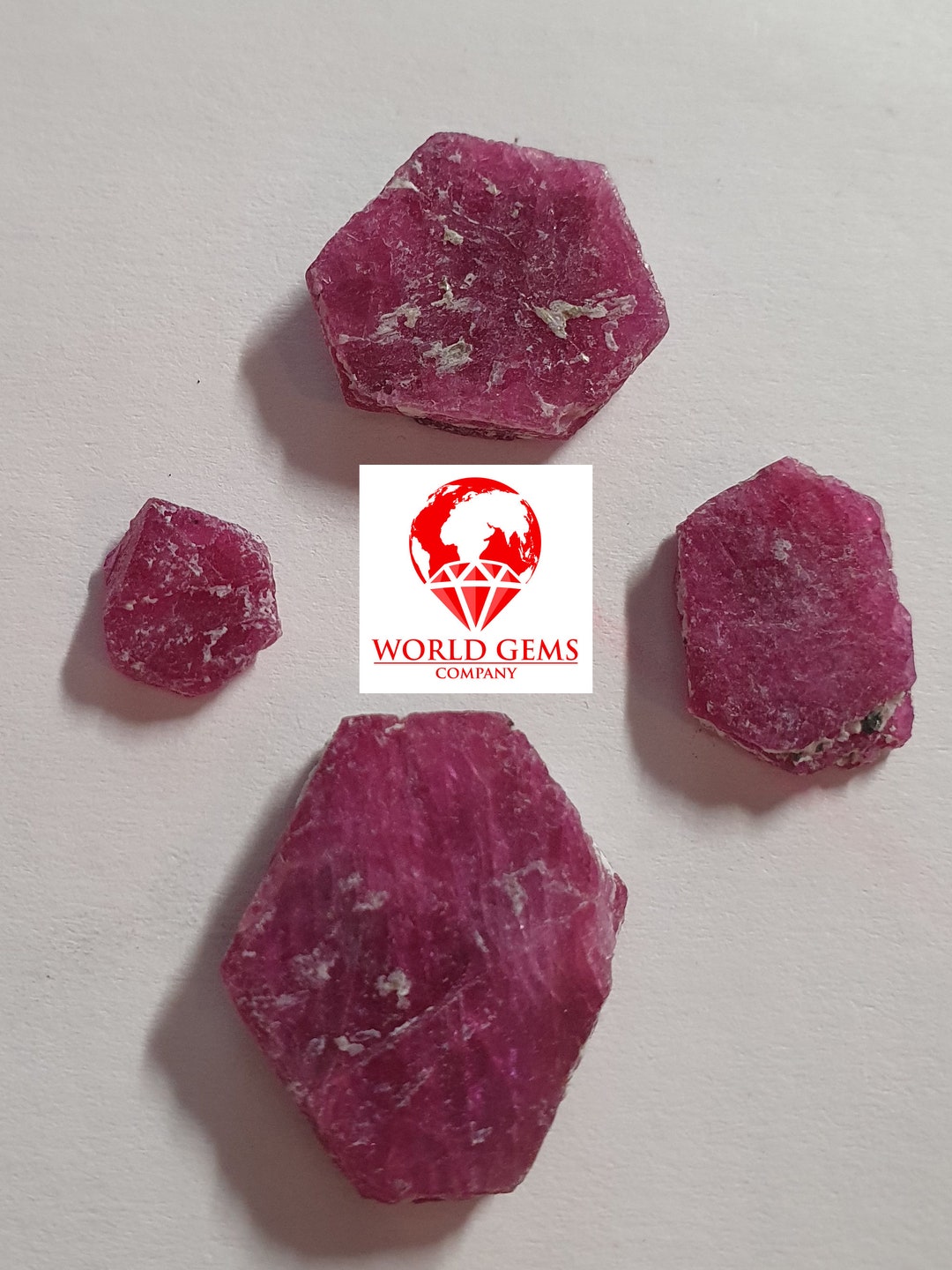 Extraordinary Set of 4 Pieces Raw Tabular Shaped of Ruby From ...