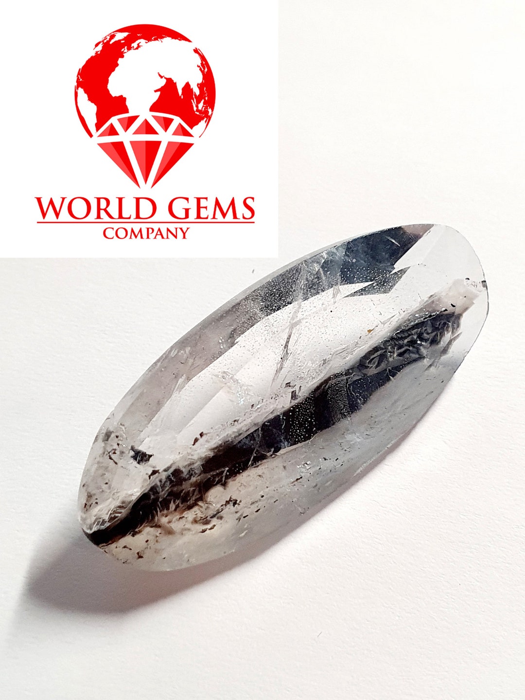 Cut a Translucent Oval Quartz With Black Inclusion of Agate - Etsy