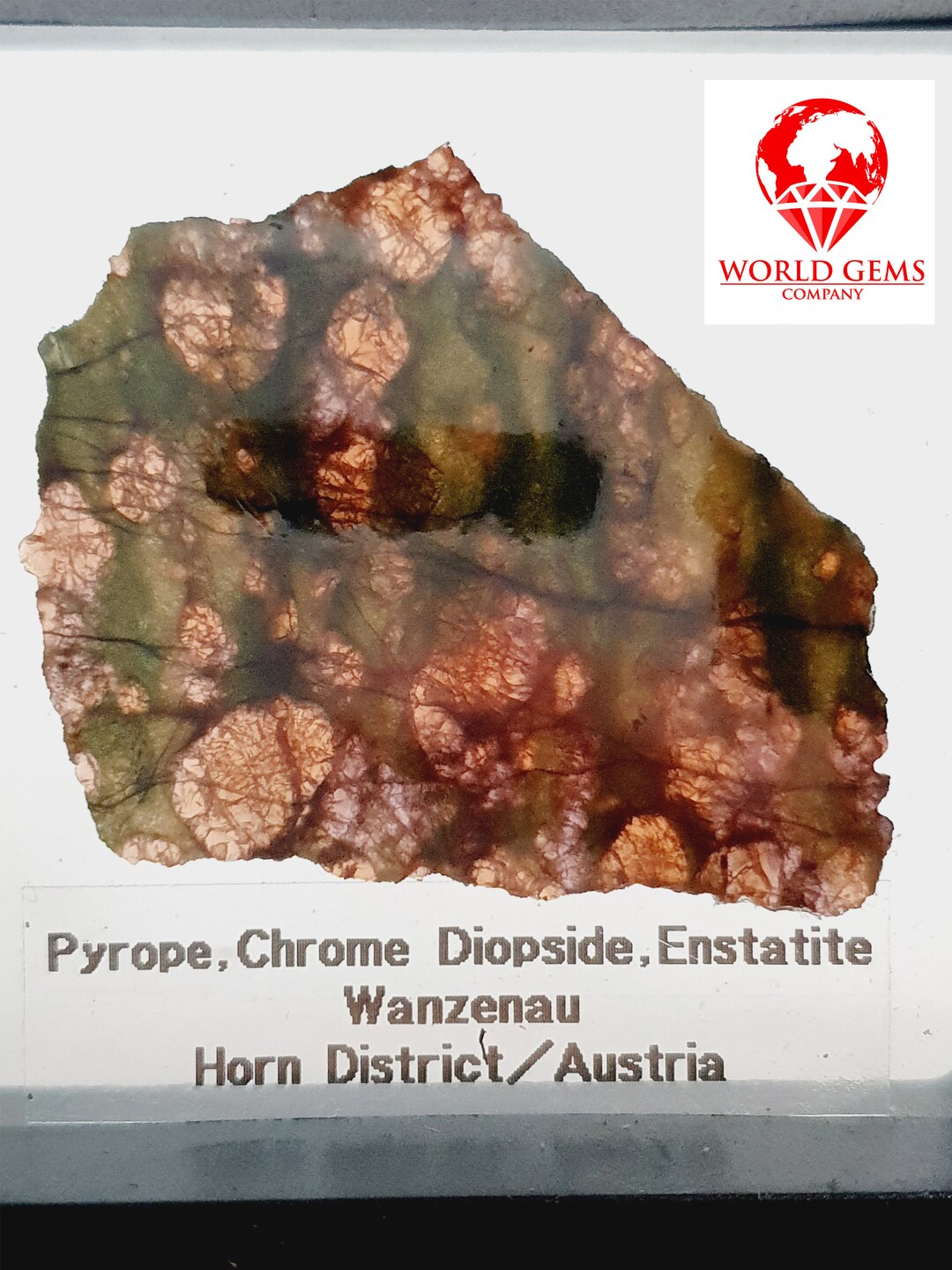 Slice of Mineral Where There is Chromium Diopside, Pyrope Garnet and ...