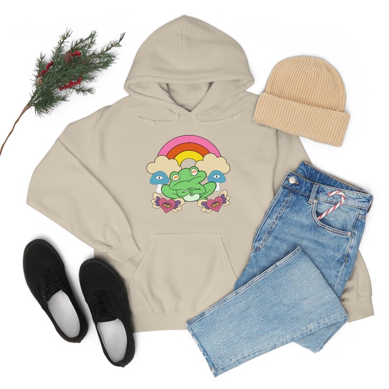 Weirdcore Mushroom Hoodie Dreamcore Frog Aesthetic Clothes - Etsy