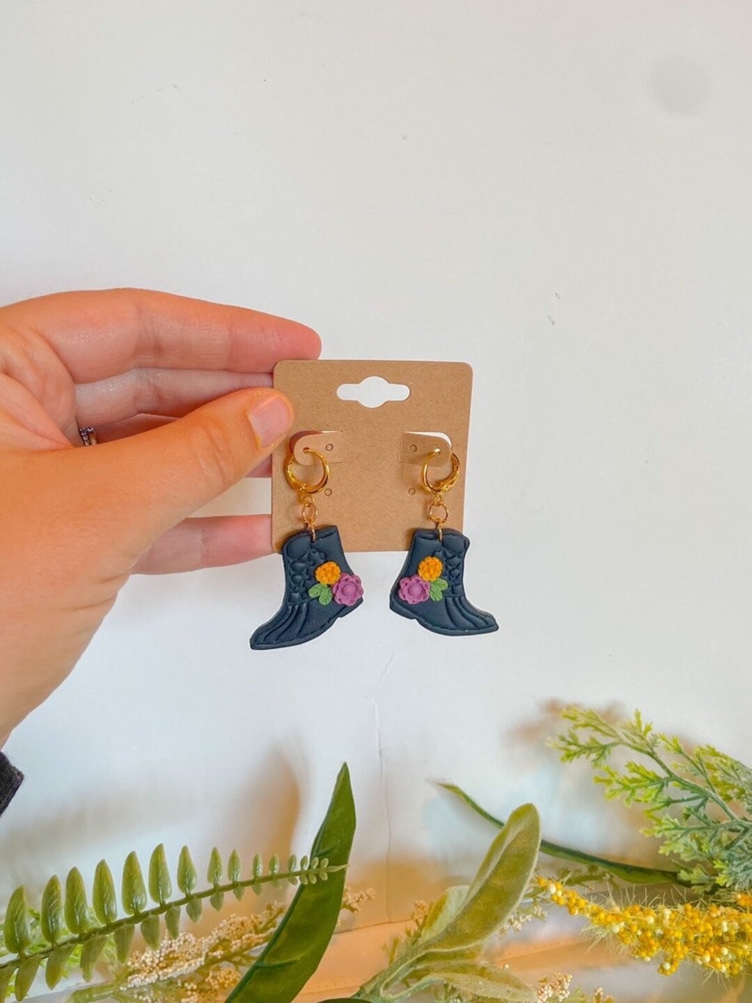 Bean Boot Huggie Earring, Duck Boot Earring, Handmade Clay Earring - Etsy