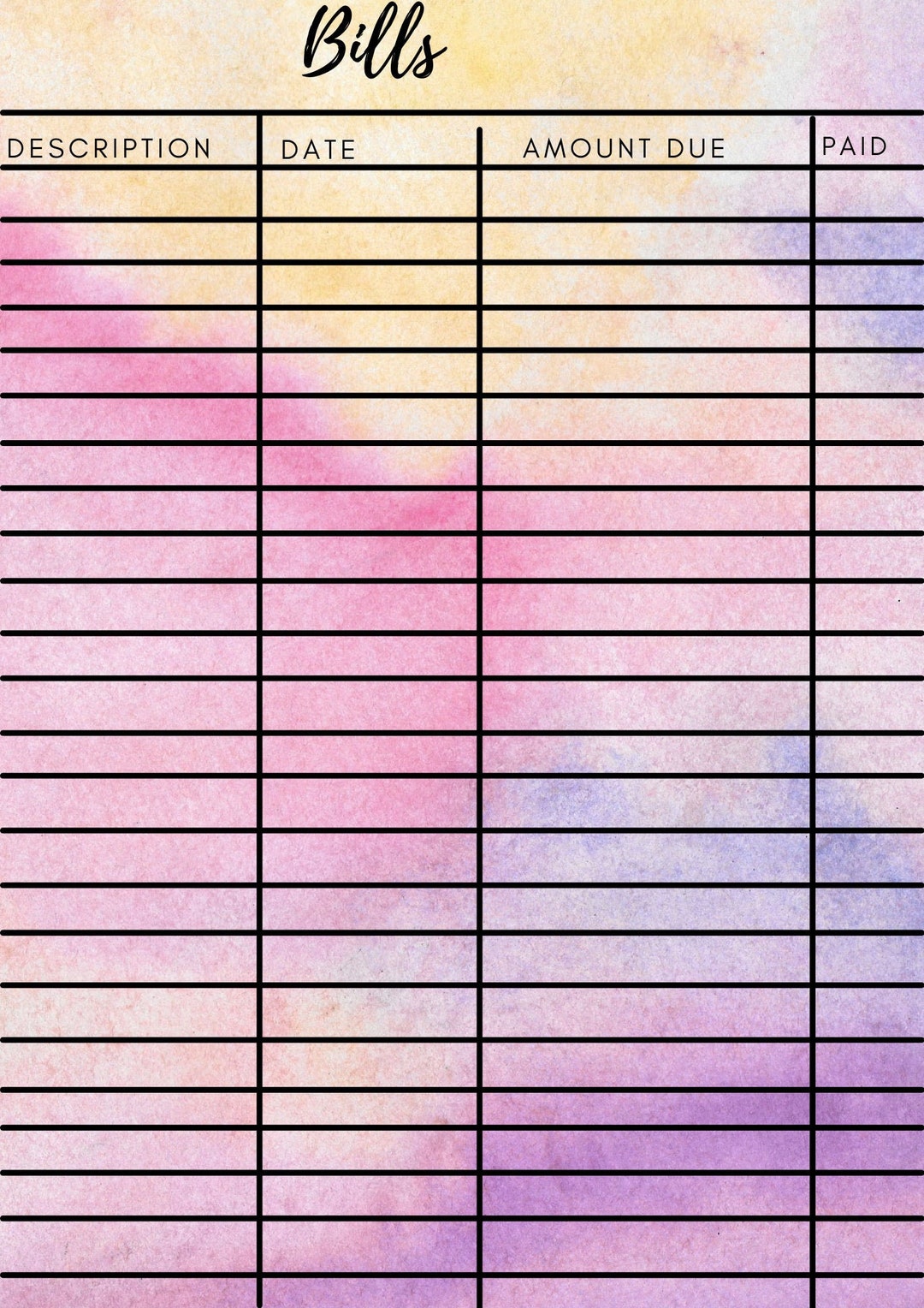 Bill Organizer/digital Bill Organizer/home Bill Organizer - Etsy