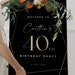 Editable Luxury Any Age Birthday Welcome Sign Black Gold - Etsy
