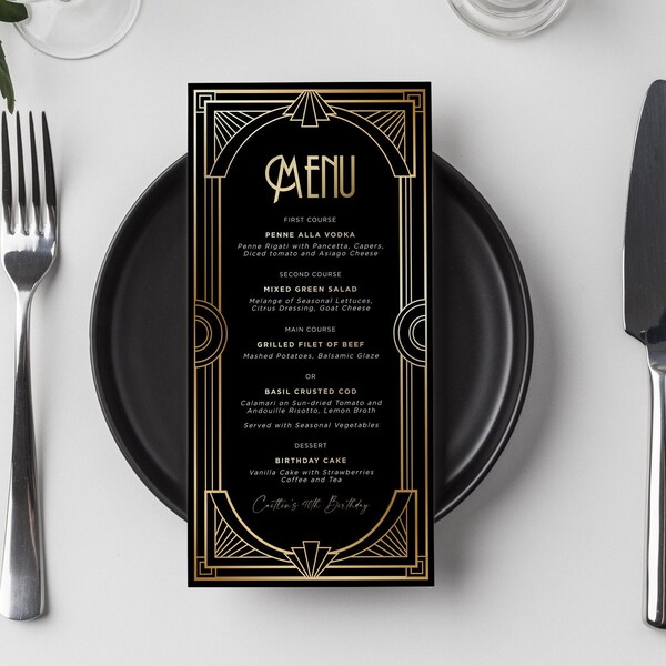 Art Deco Menu - Etsy