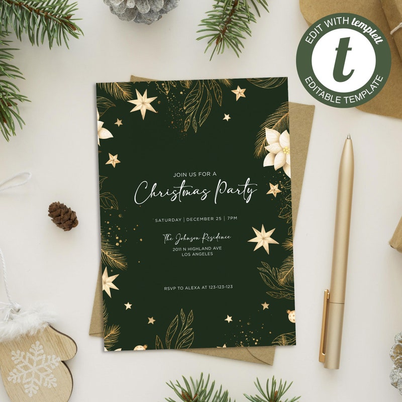 Green Party Invitations - Etsy