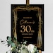 Editable Luxury Any Age Birthday Welcome Sign, Black Gold Poster ...