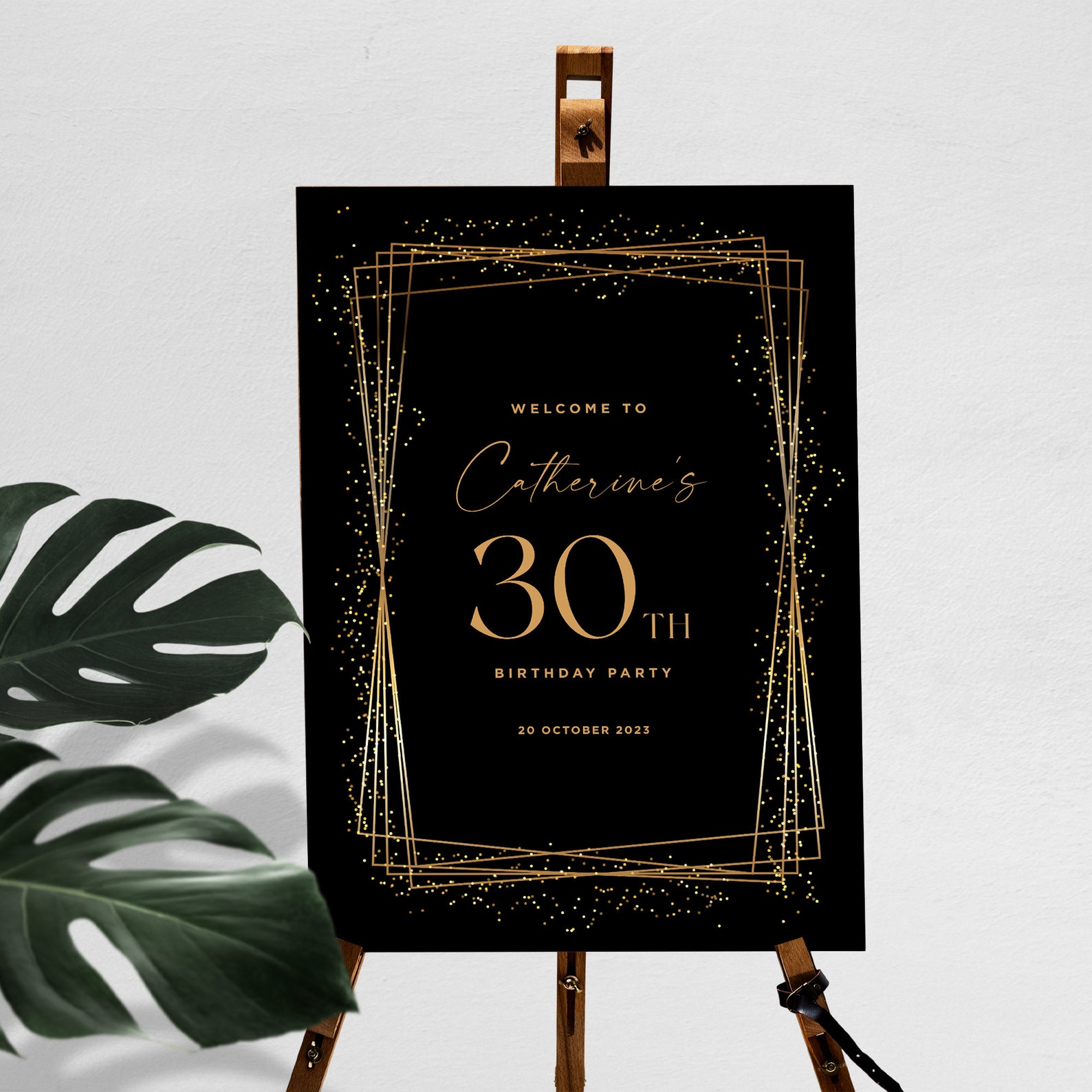 Editable Birthday Any Age Birthday Welcome Sign Black Gold - Etsy