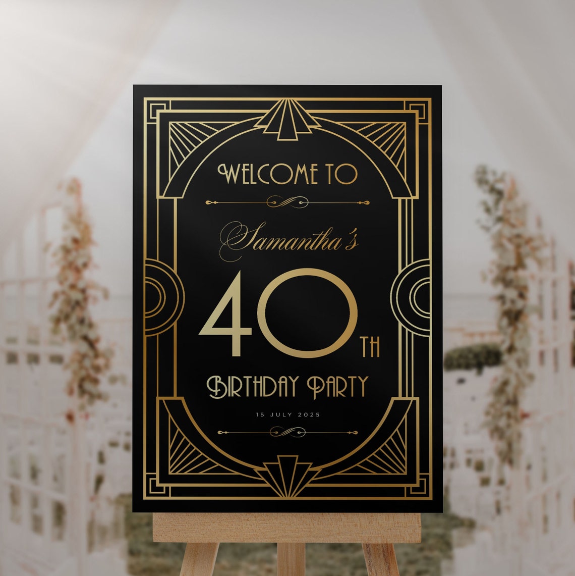 Editable Luxury Any Age Birthday Welcome Sign Editable Art - Etsy