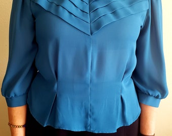 Aqua Blue Blouse | Etsy