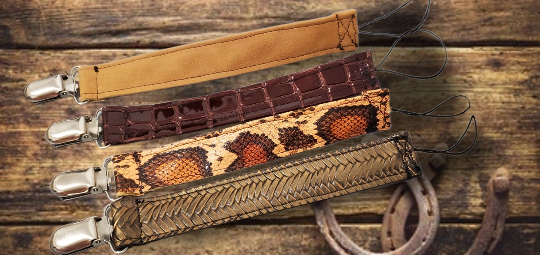 Faux Leather Western Pacifier Clips - Etsy