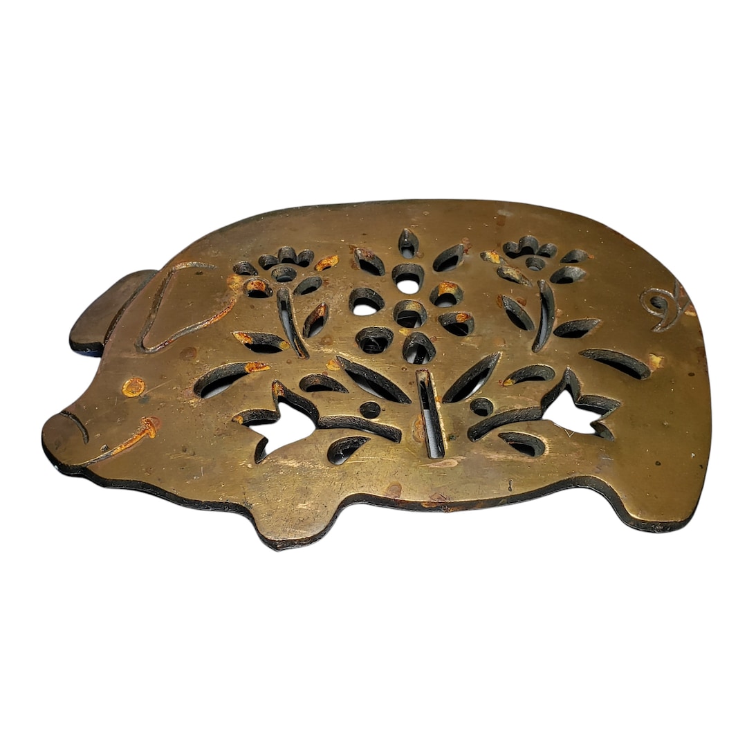 Cast Iron Copper Pig Trivet - Etsy