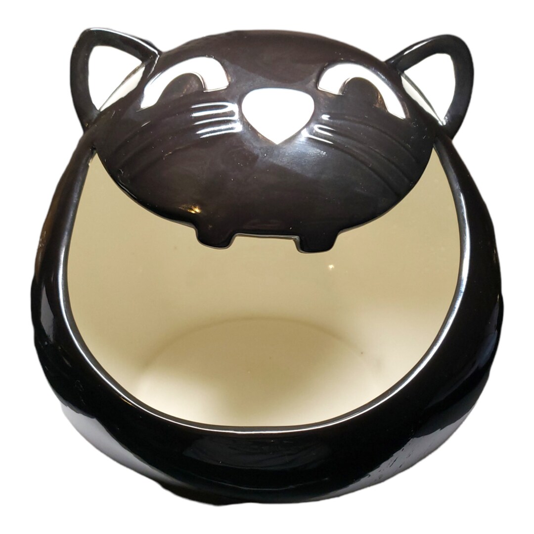 Halloween Grinning Black Cat Candy Bowl - Etsy