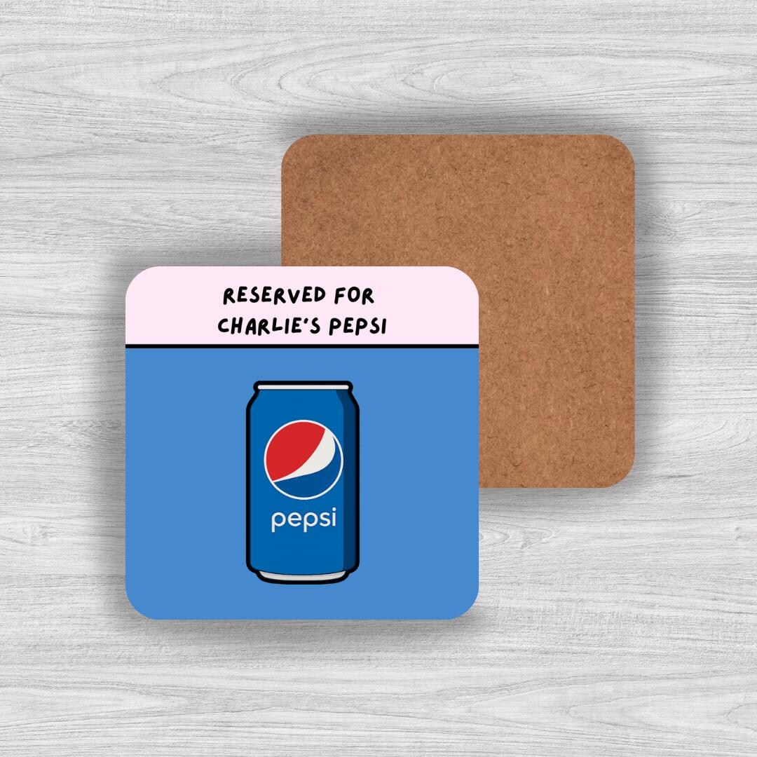 Personalised Pepsi Drink Coaster - Trendy Coaster, Coaster Gift, Custom ...