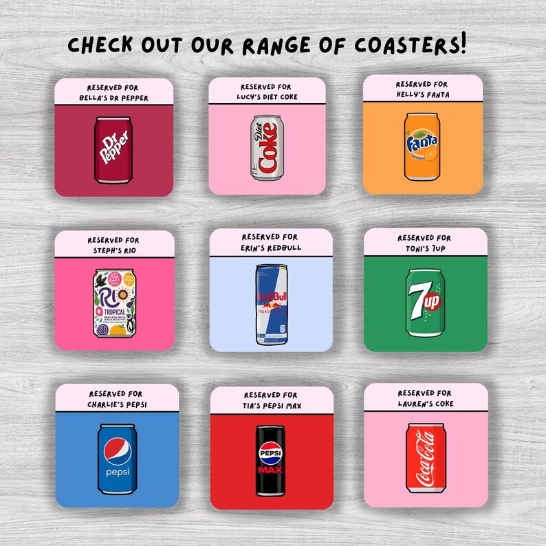 Personalised Pepsi Max Drink Coaster - Trendy Coaster, Coaster Gift ...