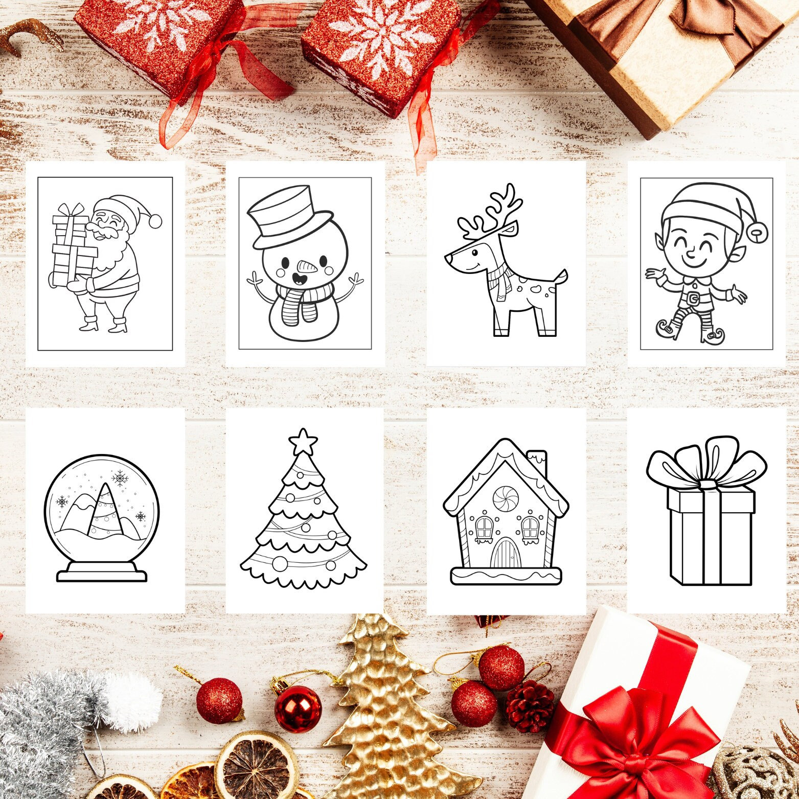 32 Printable Christmas Coloring Pages for Kids Easy Christmas - Etsy