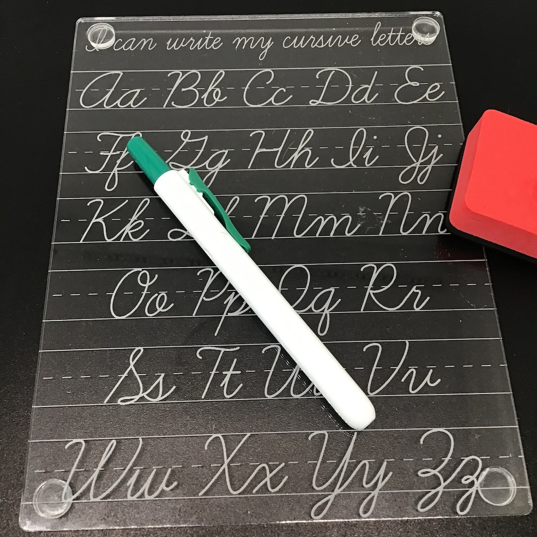 Cursive Tracing Board, Cursive Practice, Cursive Writing, Learning ...