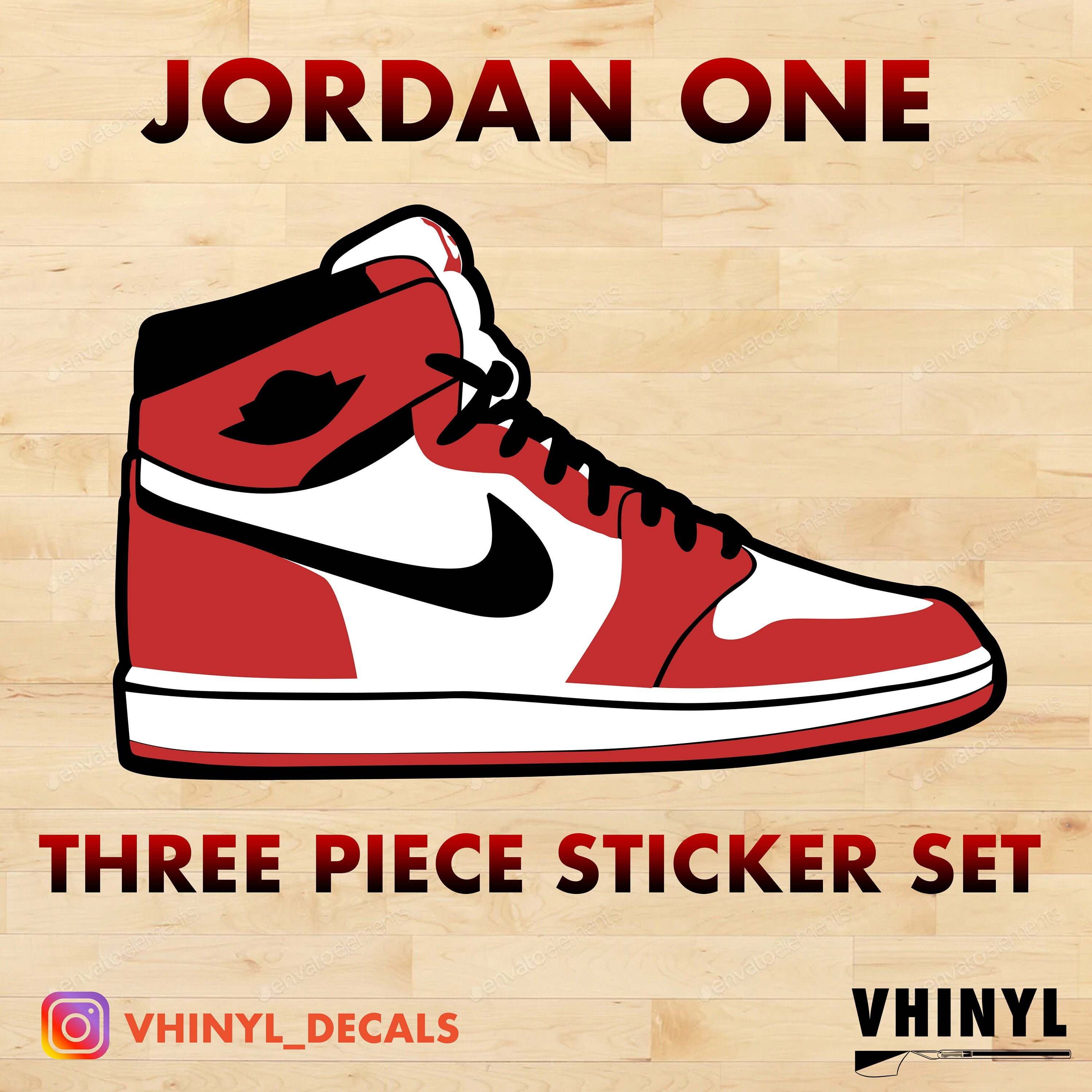 Jordan One - 3 Piece Sticker Set Decal - Etsy
