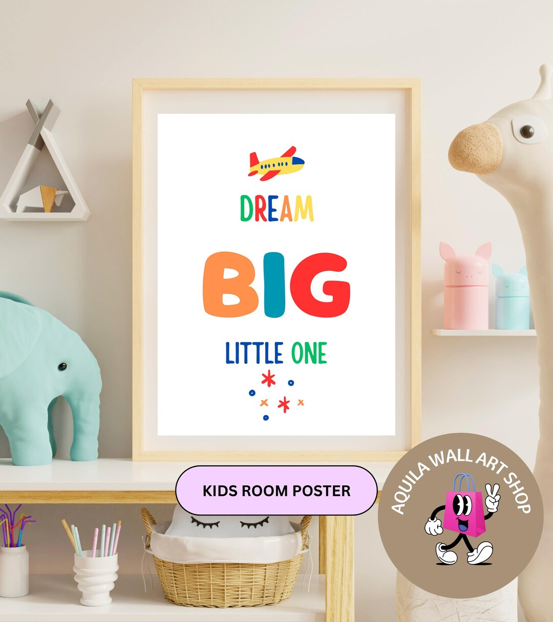 Motivating Quote Wall Art, Playroom Wall Decor, Nursery Wall Art ...