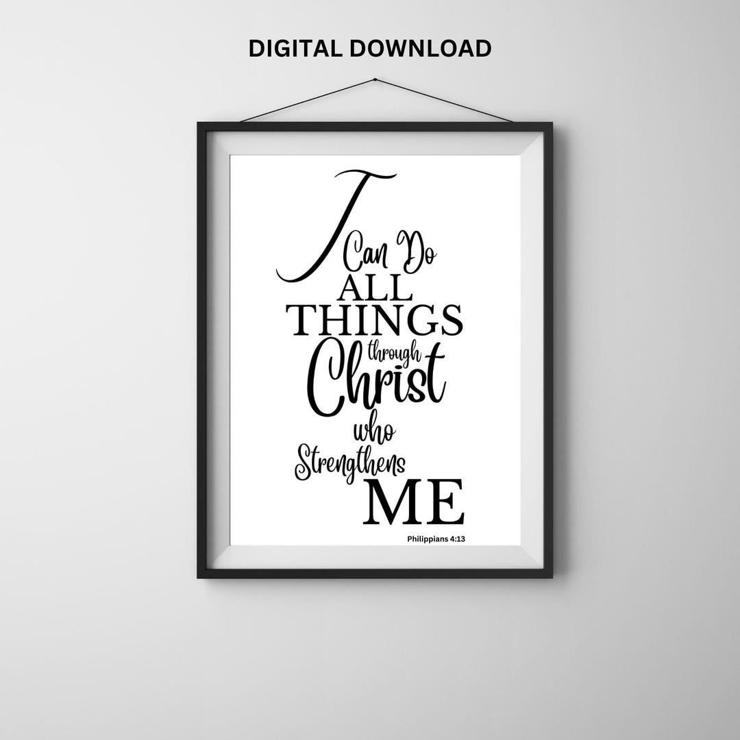 Christian Wall Art Printable | I Can Do All Things Through Christ ...
