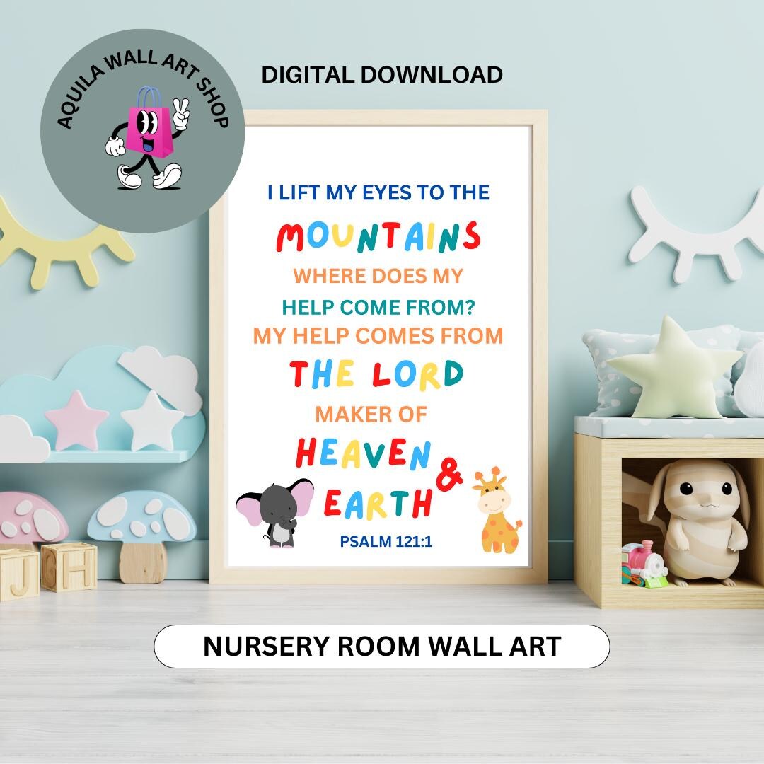 Bible Verse Wall Art for Kids – Printable Christian Nursery Decor ...