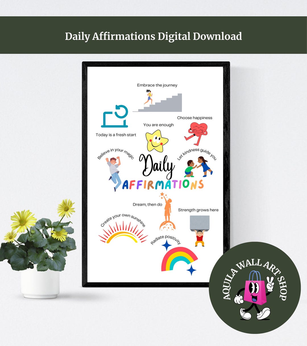 Positive Affirmation Poster – Therapy Quotes Printable, Motivational ...