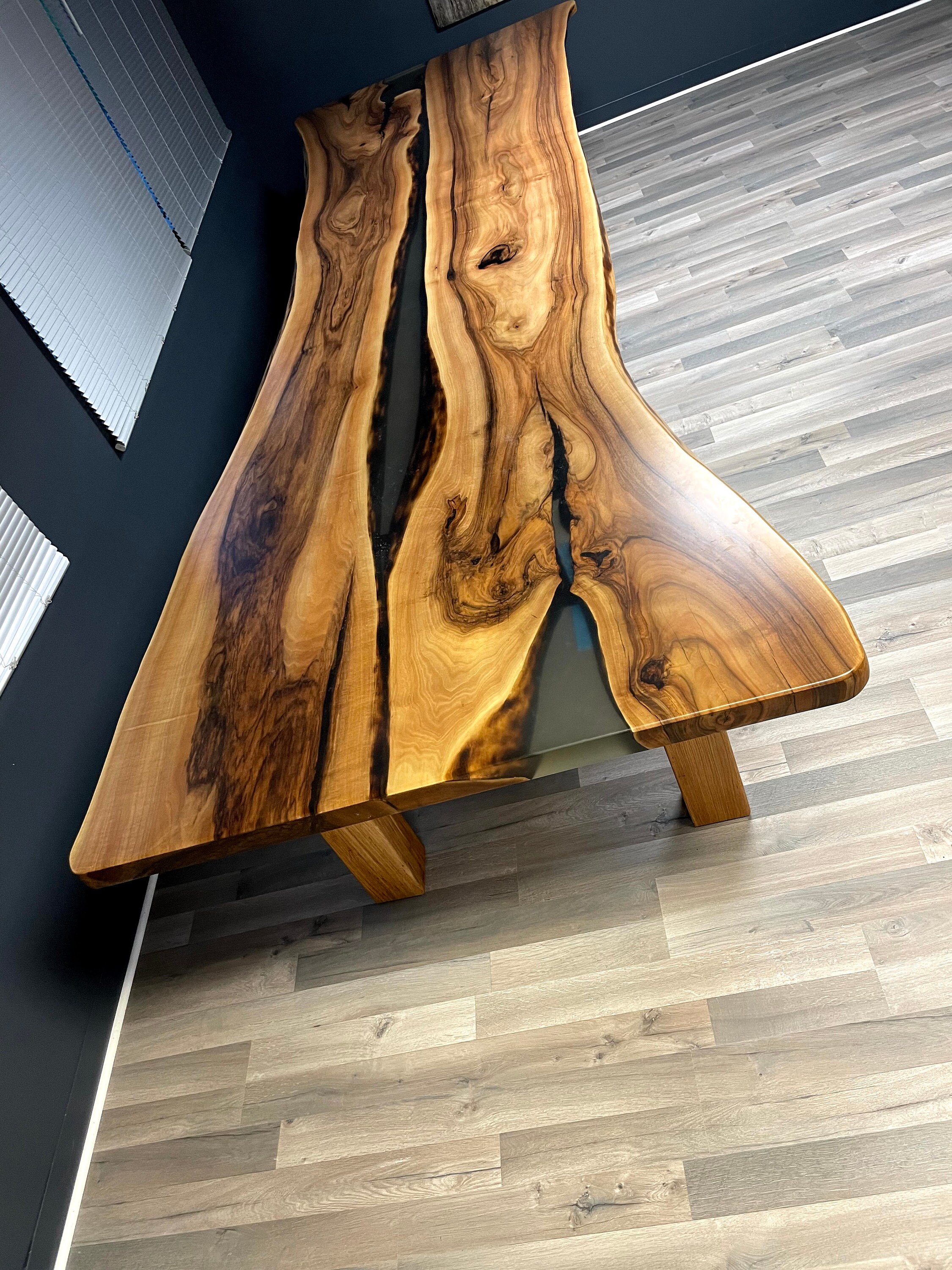 Handmade Walnut Wood Epoxy Resin Conference Table XXXL. Ready for Sale ...