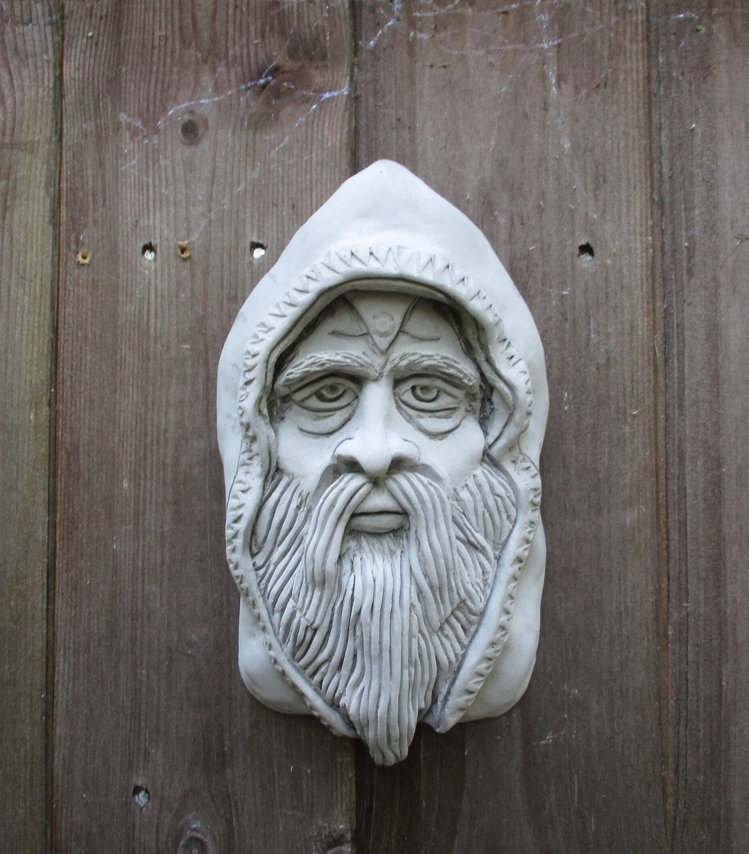 Merlin the Wizard Cement Garden Wall Hanging. Ornament - Etsy