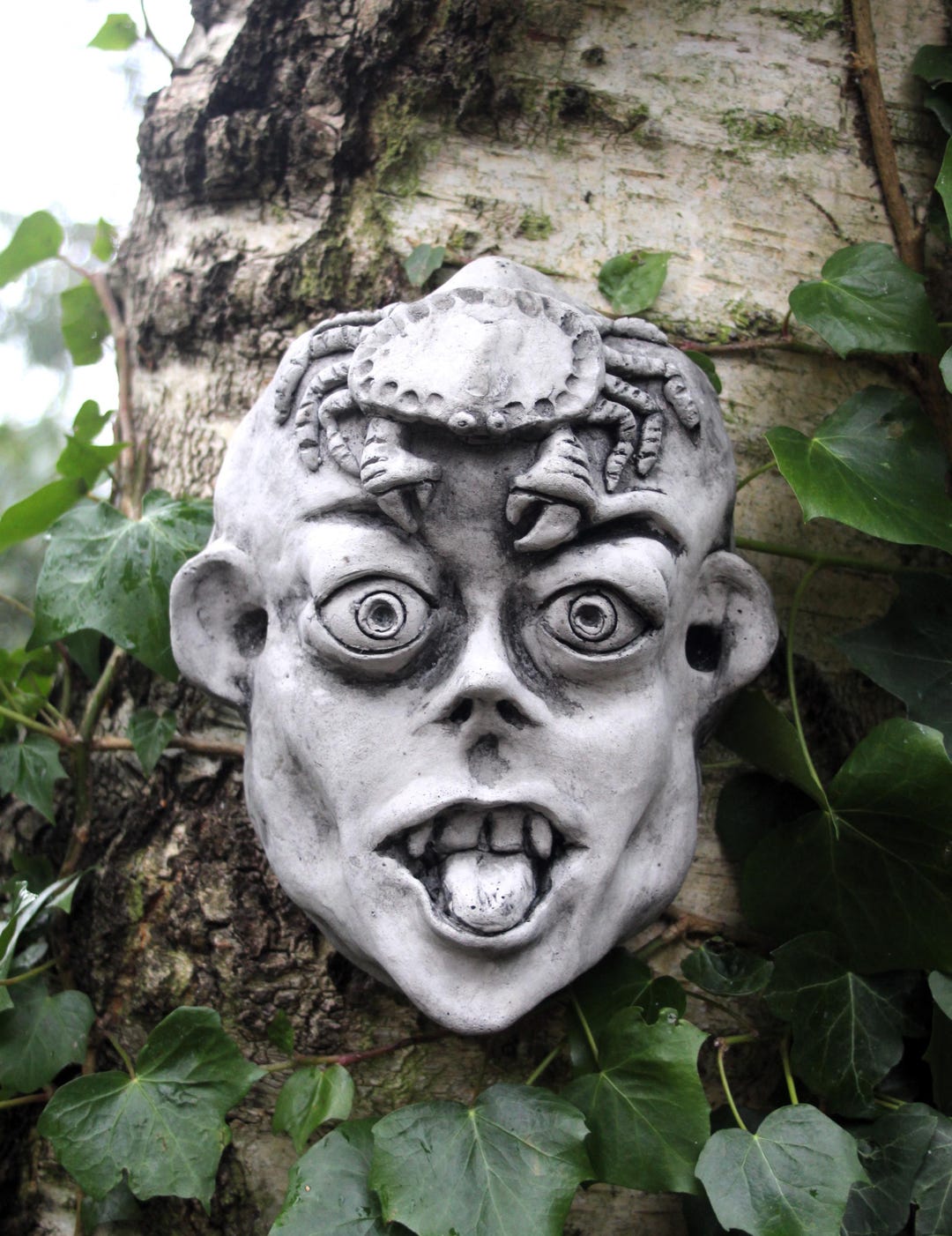 Gargoyle With Crab Cement Garden Wall Hanging Decoration Ornament. - Etsy