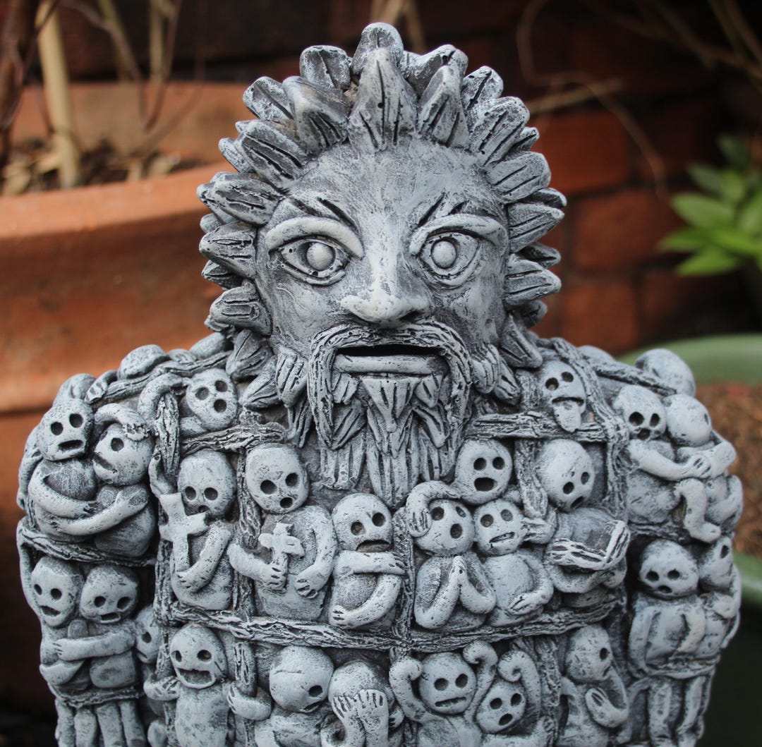Wicker Man Cement Garden Statue Human Sacrifice Pagan Sun God Folk Art ...