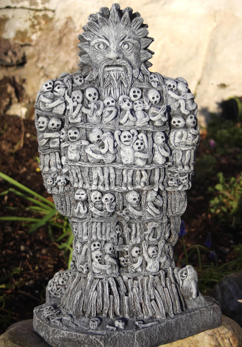 Wicker Man Cement Garden Statue Human Sacrifice Pagan Sun God Folk Art ...