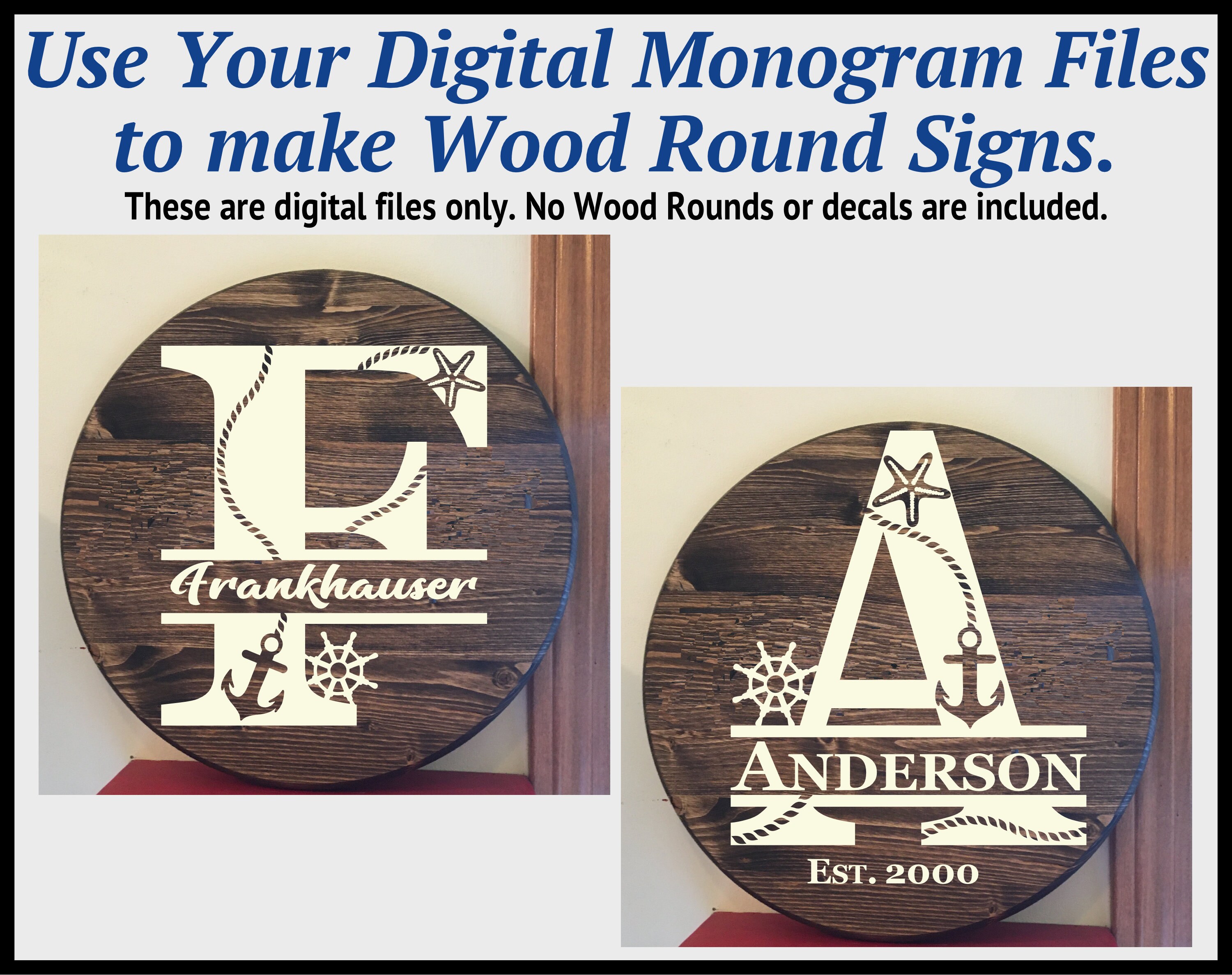 Split Nautical Monograms Instant Downloadable Digital SVG for Cricut ...