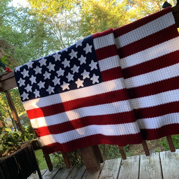 American Flag Mosaic Crochet Pattern - Etsy