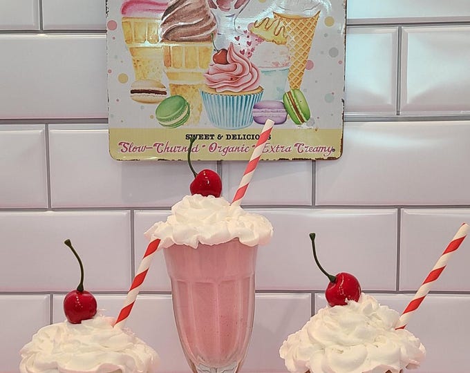 Faux Mini Milkshake: Tiered Tray Decor, Fake Bake - Etsy